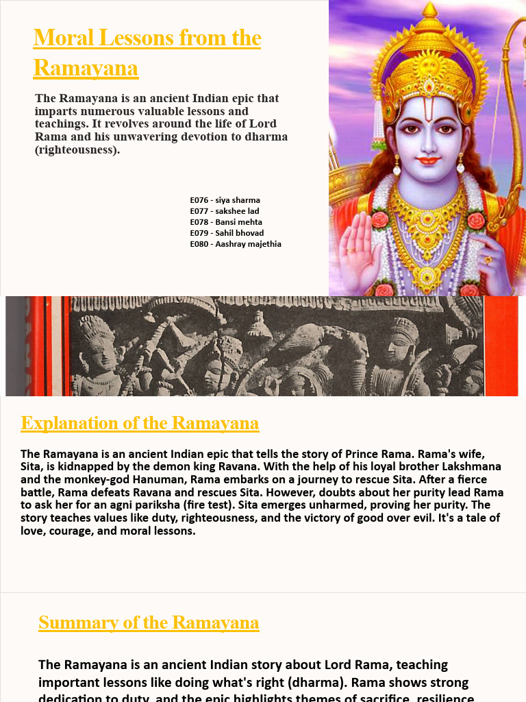 Lessons-from-the-Ramayana Assignment PPT New | PDF | Ramayana | Rama