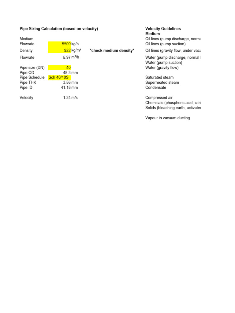 Pipe Sizing Calc. | PDF | Enthalpy | Heat Capacity