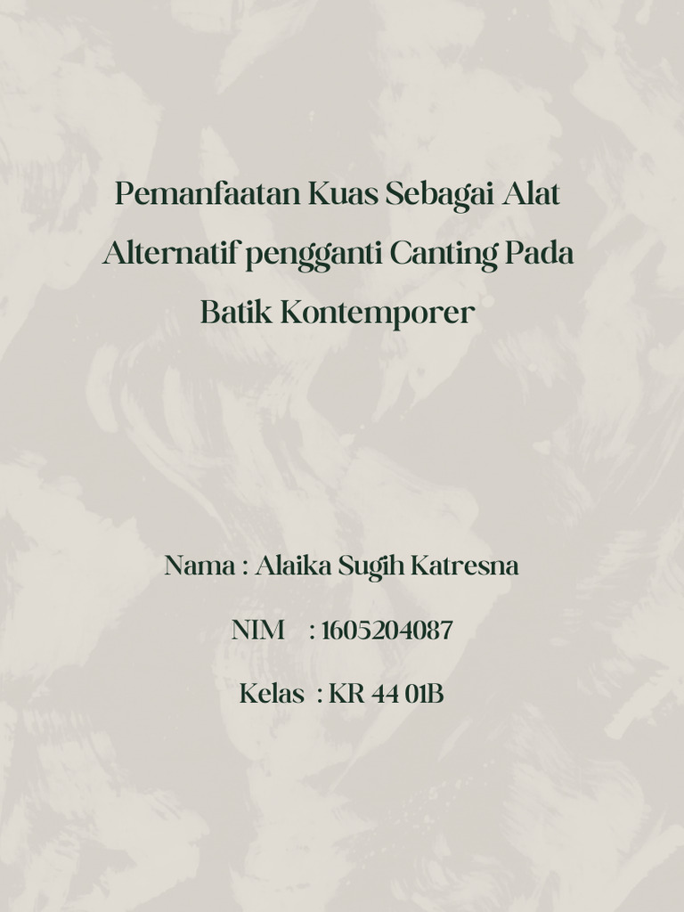 Kuas sebagai Alternatif Canting Batik | PDF