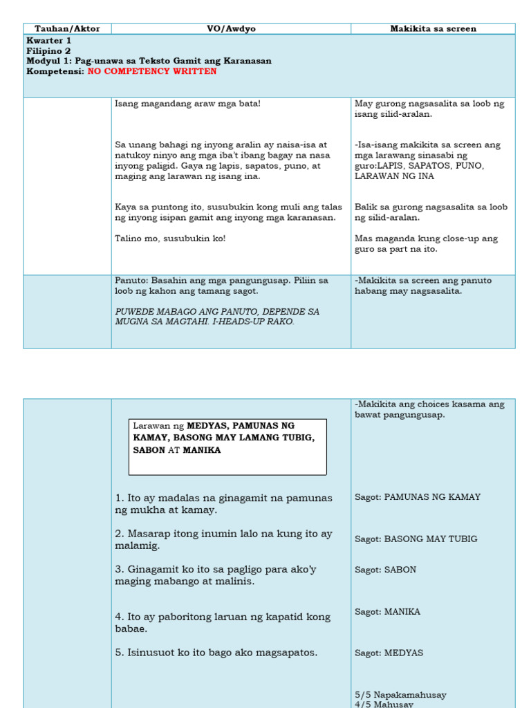 Grade 2 Module 1 Quarter 1 Final PERIOD | PDF