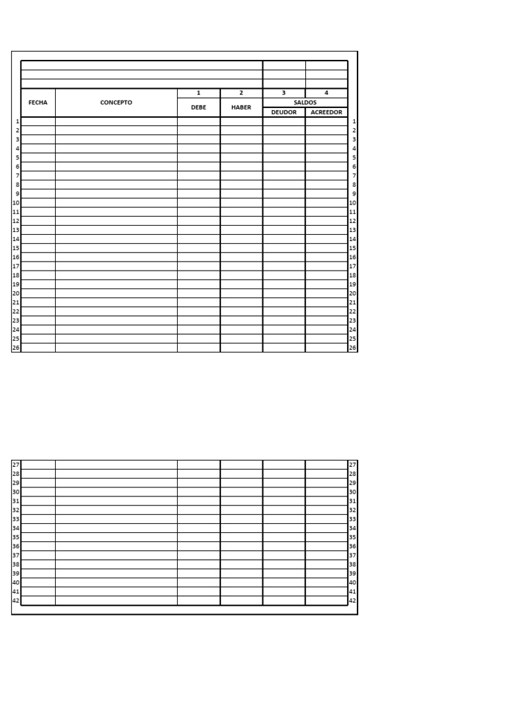 Hojas para Registro de Contabilidad PDF | PDF