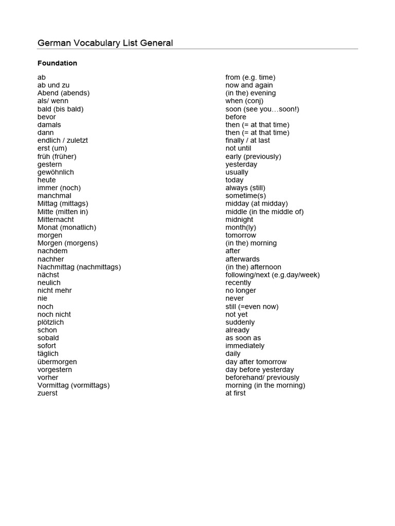 Vocabulary List by Topic | PDF