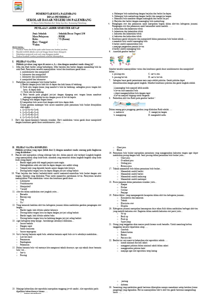 Pas Genap Pjok 2023-2024 - 122836 | PDF