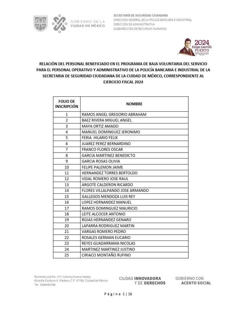 Lista de Beneficiados Ejercicio Fiscal 2024 | PDF | México | Accion legal