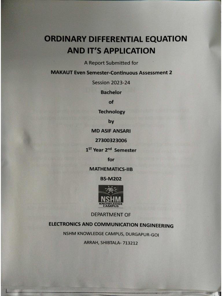 Ordinary differential equation | PDF