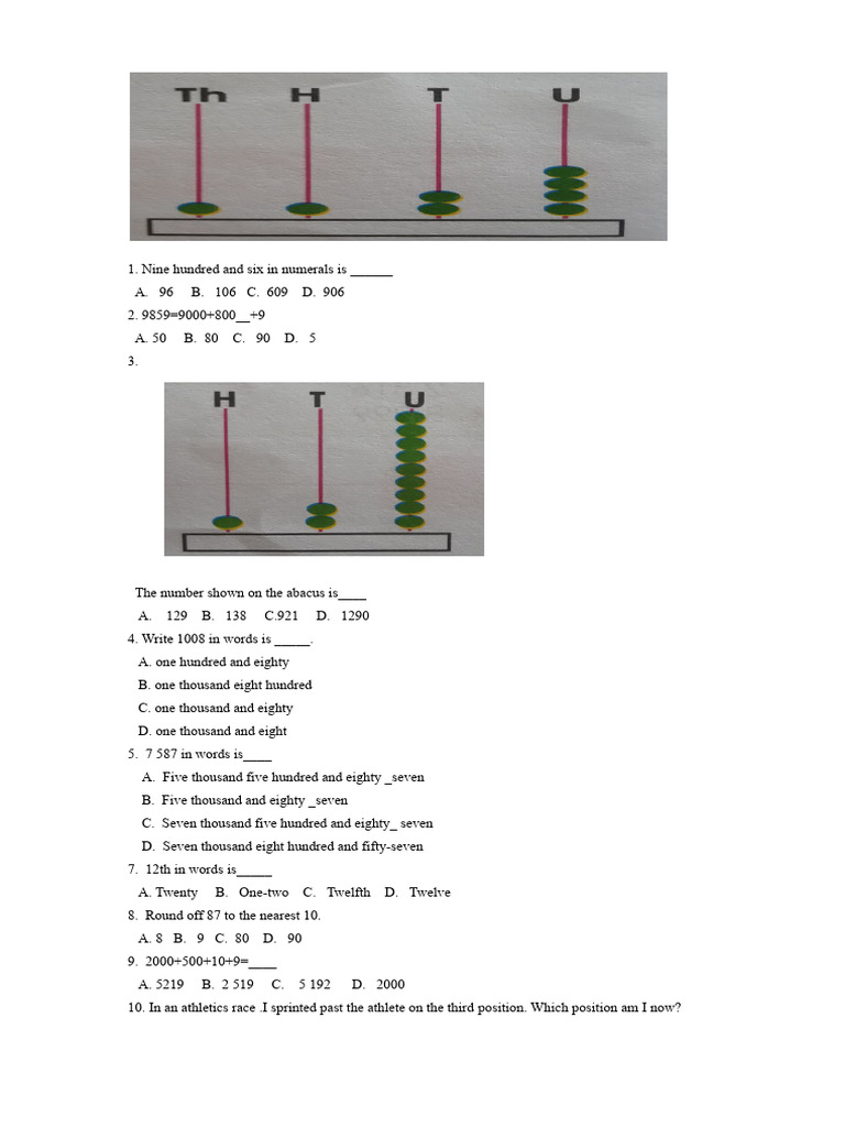 Grade 4 Maths Paper Pdf Download