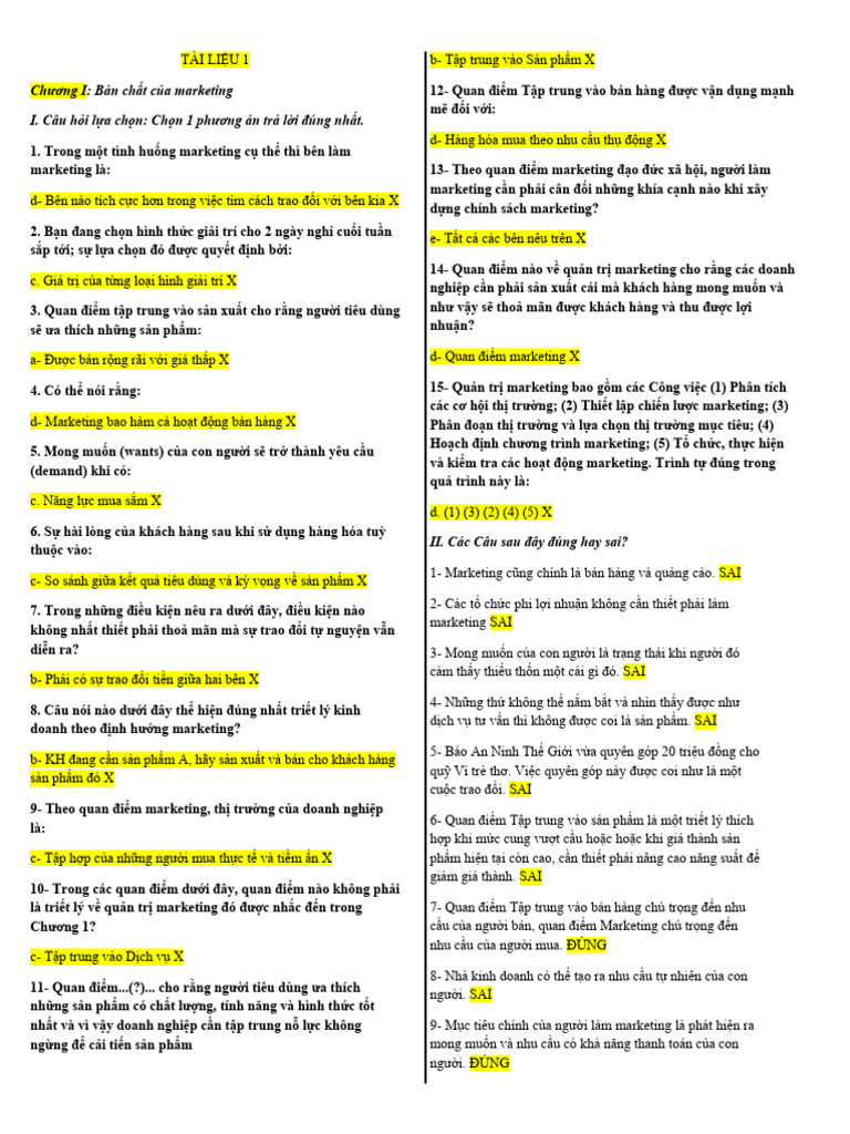 MKTCB đầy đủ | PDF