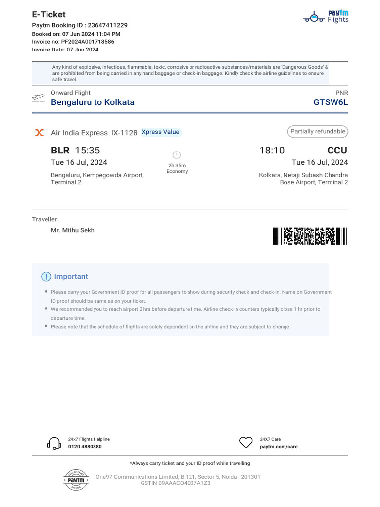 BLR Ccu 16072024 23647411229 | PDF | Fee | Aviation