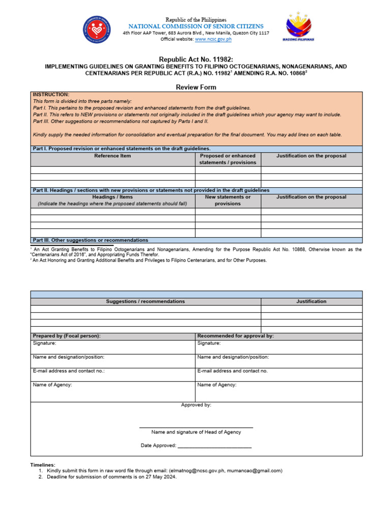 NCSC - Review Form Template | PDF | Philippines | Justice