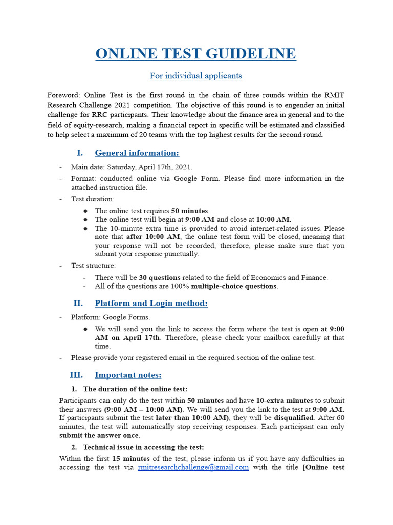 (RRC 2021) Online Test Guideline - Individual Applicants | PDF | Computing