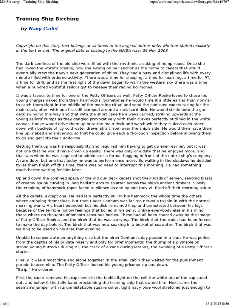 MMSA Story - 'Training Ship Birching' | PDF