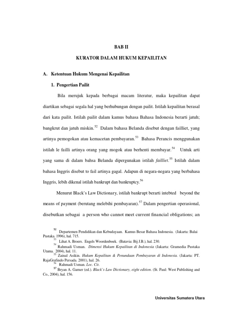 Kurator Dalam Hukum Kepailitan | PDF