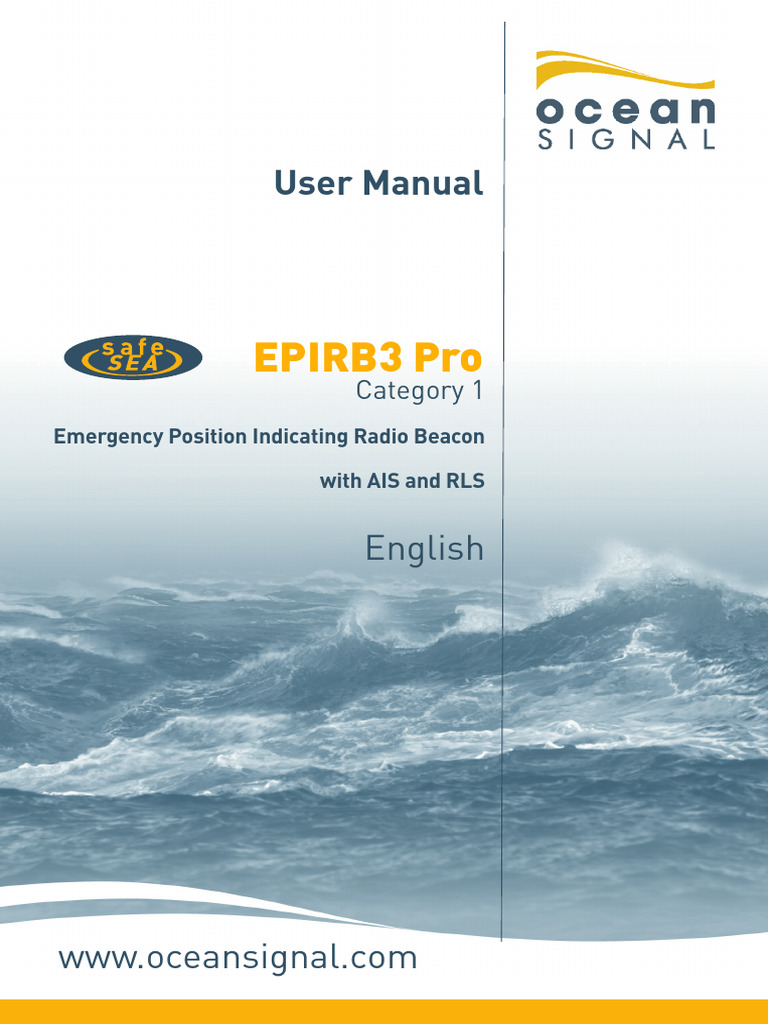 912S 03968 EPIRB3 Pro User Manual v01.04 | PDF | Wireless | Electronics