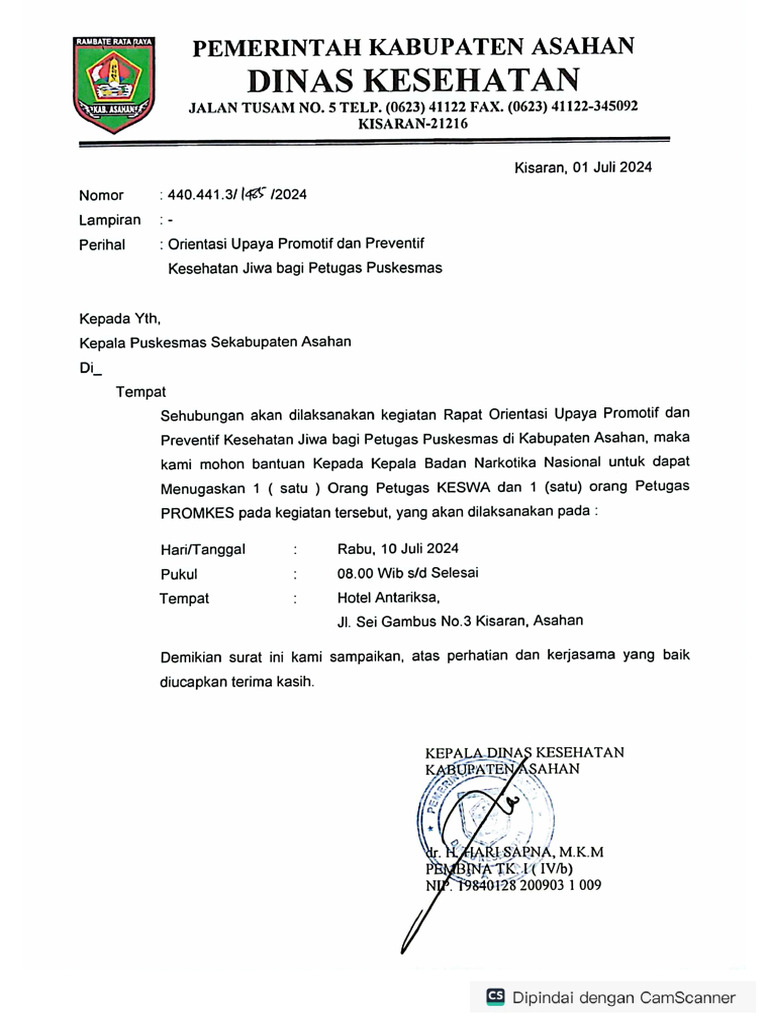 Surat Undangan Bimtek | PDF