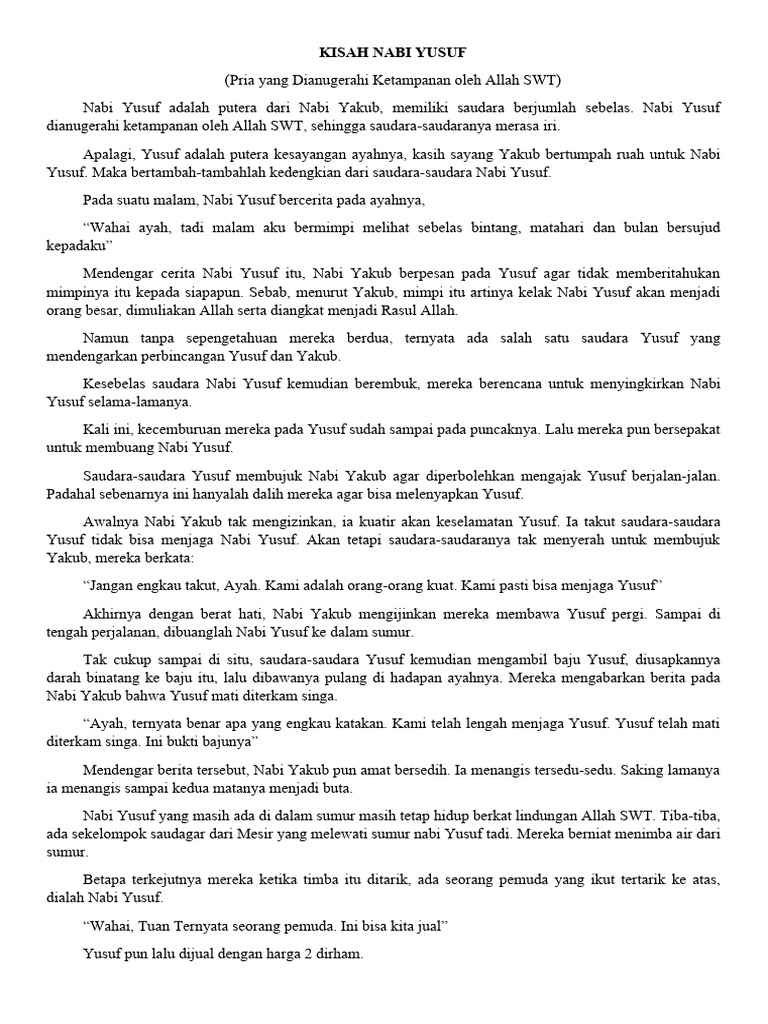 Kisah Nabi Yusuf | PDF