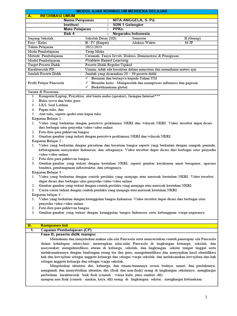 E. Modul Ajar PPKN | PDF