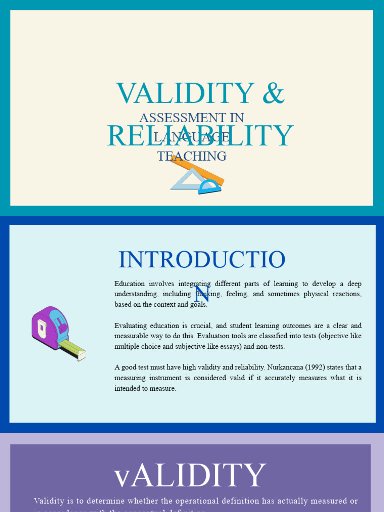 Validity&Reliability | PDF | Validity (Statistics) | Educational Assessment