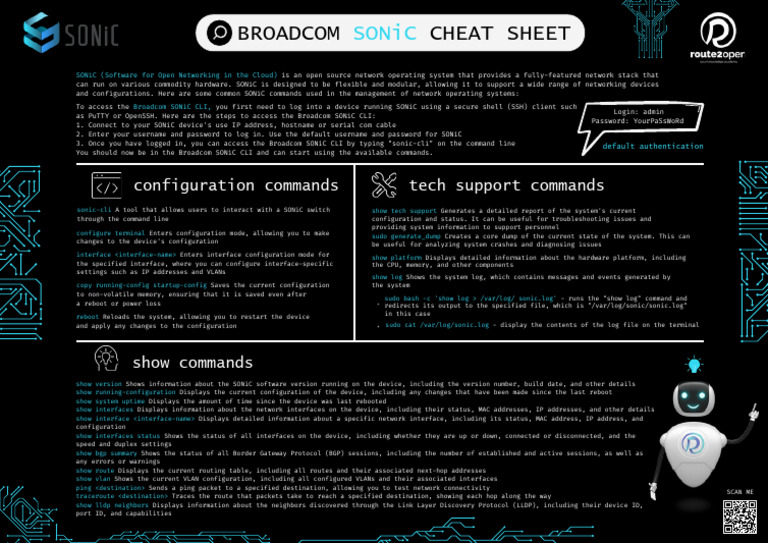 Broadcom SONiC Cheat Sheet | PDF | Secure Shell | Network Architecture