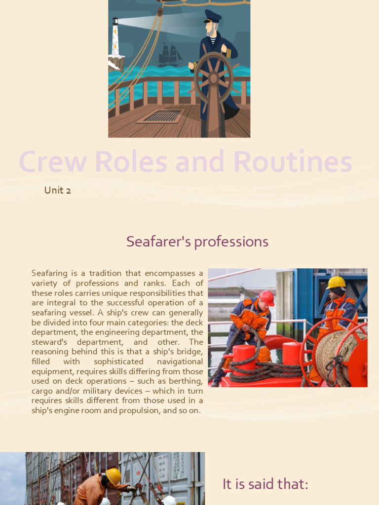Crew Roles and Routines | PDF | Navigation | Water Transport