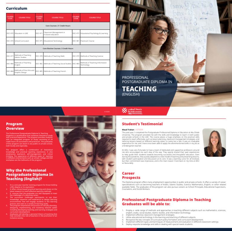 Cas PG Professional Diploma in Teaching (English) | PDF | Curriculum | Teachers