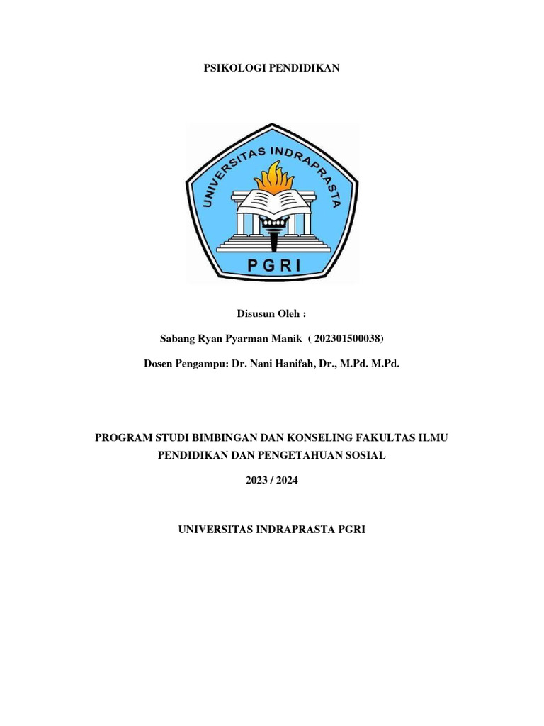 Sabang - Tugas Akhir Psi Pend p1-p15 | PDF | Sains & Matematika