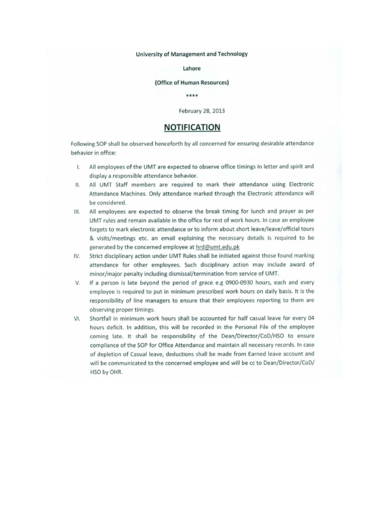 Electronic Attendance Notification | PDF