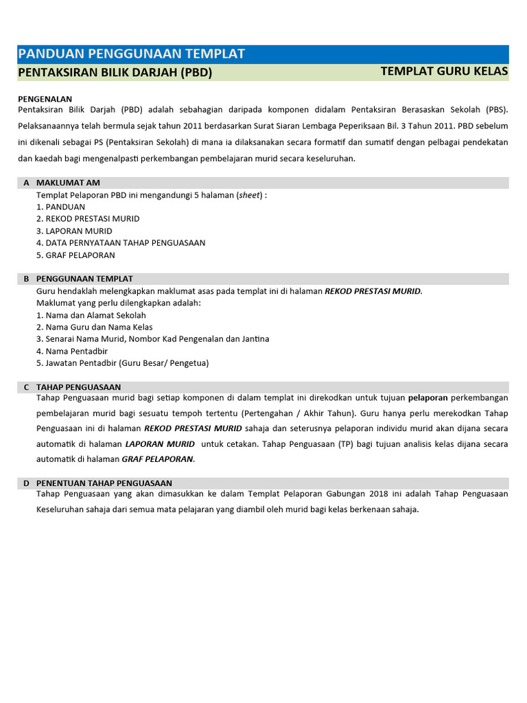 Pelaporan PBD 1al - Ayubi | PDF