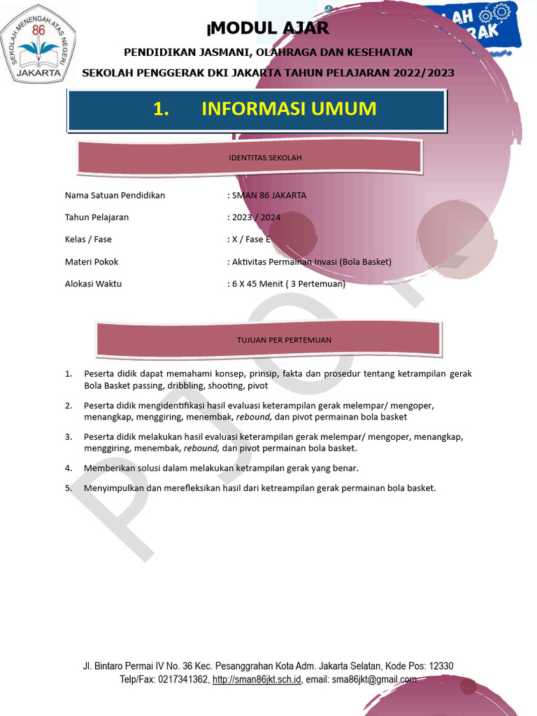 5.2. Modul Ajar Bola Basket KLS X SMT 2 | PDF