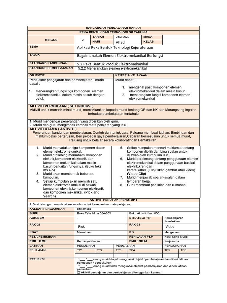 Minggu 2 RBT SK Tahun 6 2022 by Cikgu Gorgeous | PDF | Teknologi & Rekayasa