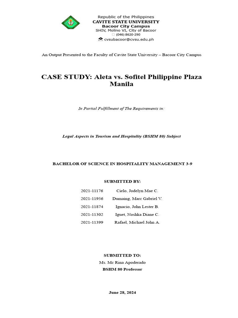 Case Study - Aleta v. Sofitel Philippine Plaza Manila | PDF ...