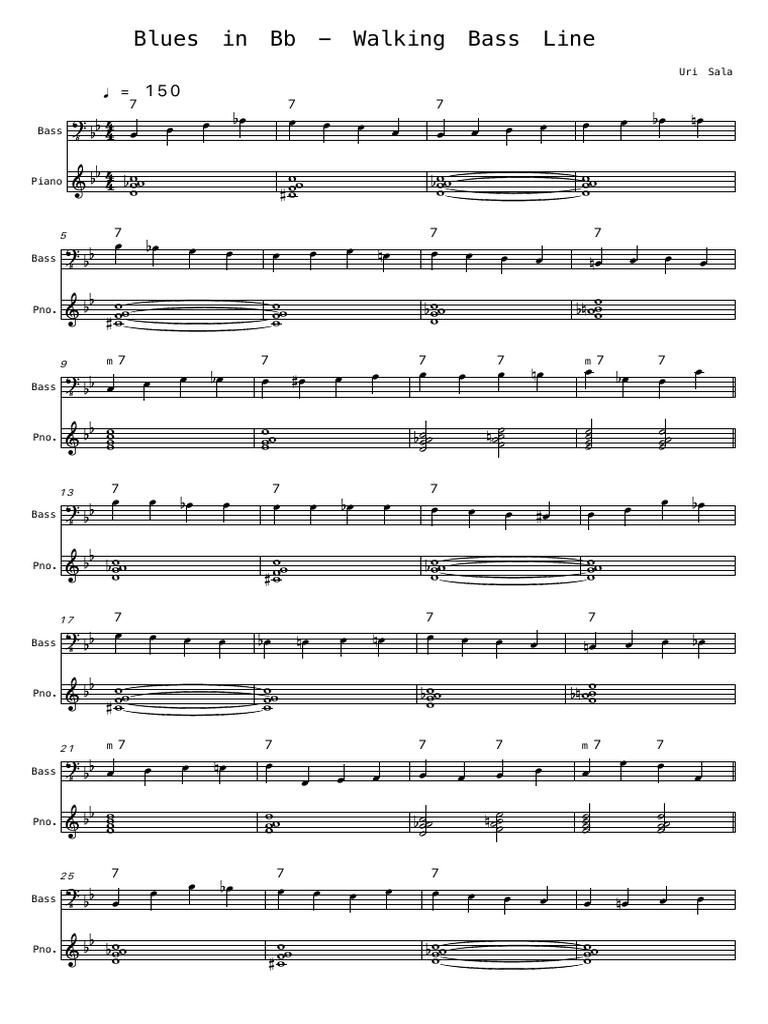 Blues in BB - Walking Bass Line | PDF