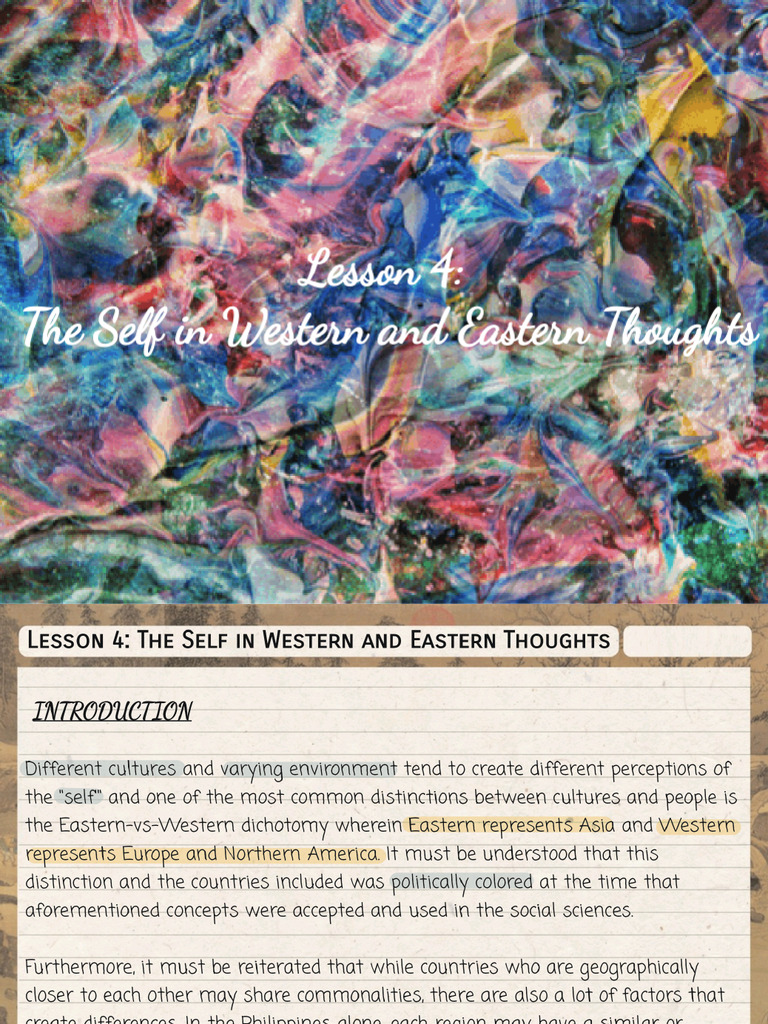 Lesson 4 the Self in Western and Eastern Thoughts | PDF