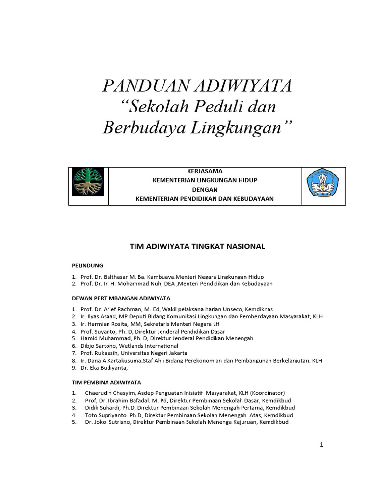 Panduan Adiwiyata | PDF