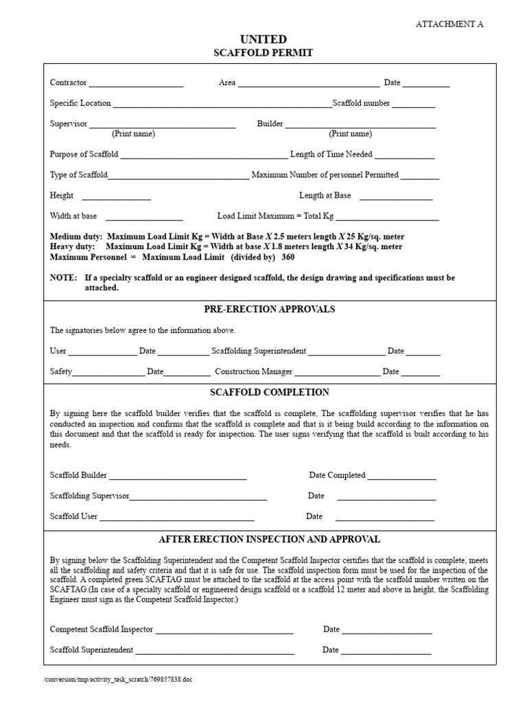 42a Scaffold Permit | PDF | Scaffolding