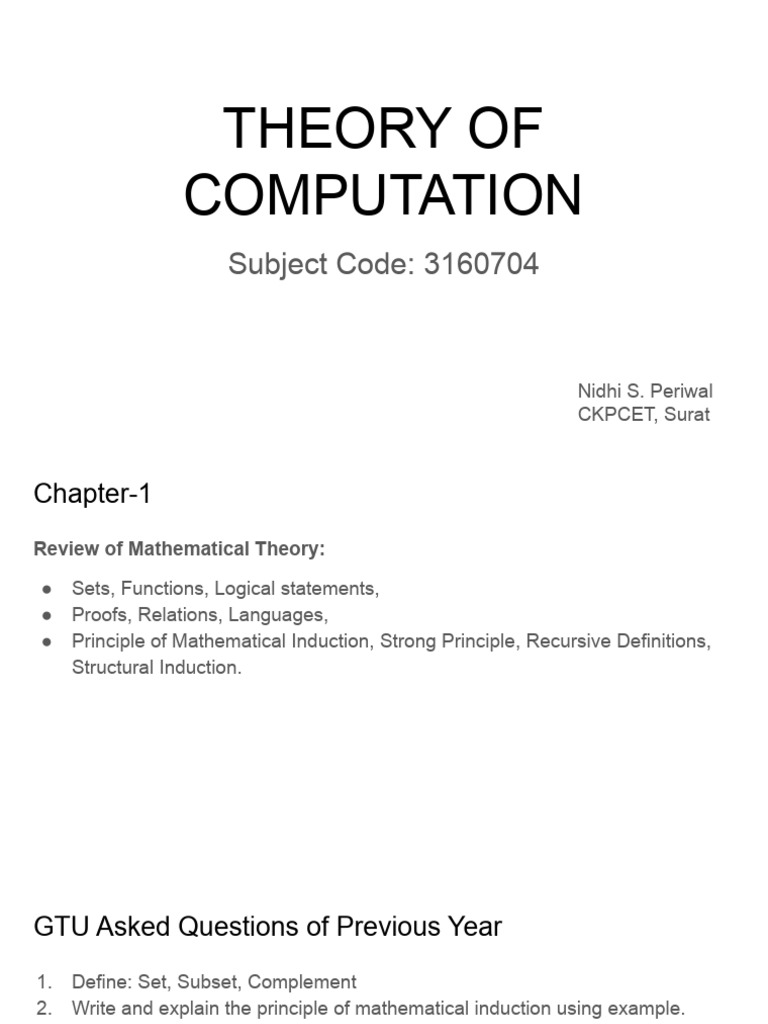 TOC Chapter-1-For Reference | PDF | Function (Mathematics) | Theorem