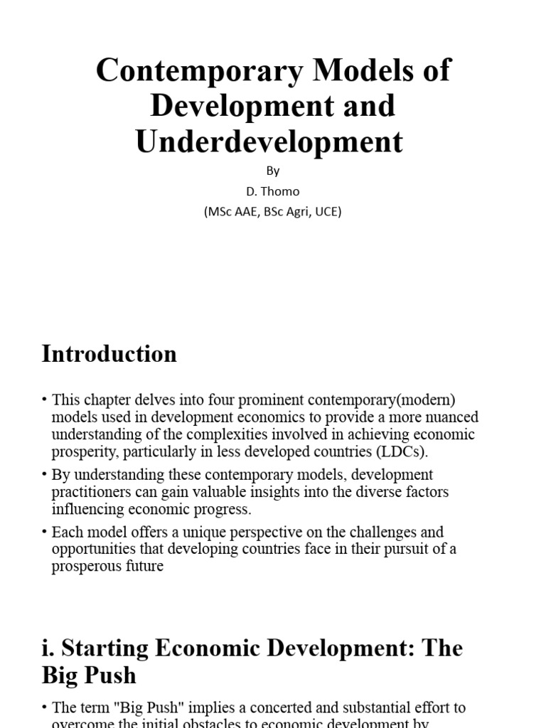 Contemporary Models of Development and Underdevelopment | PDF ...