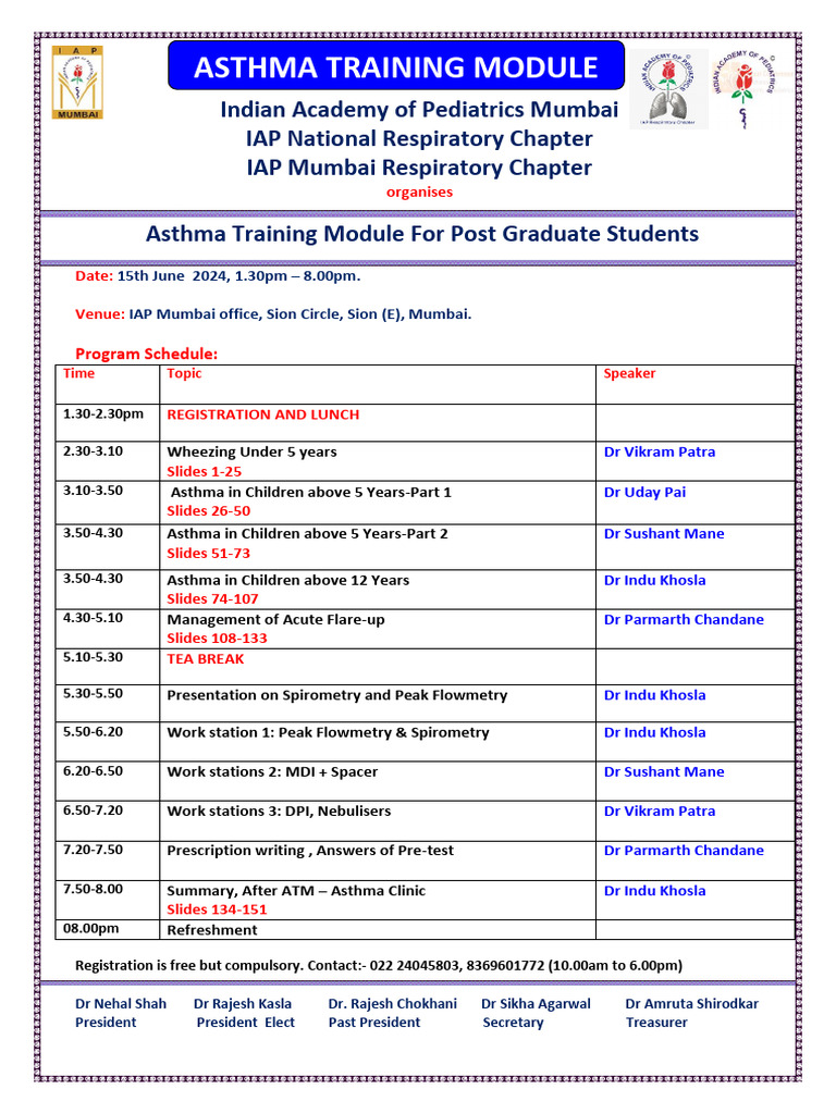 Asthma Training for Post Graduates | PDF