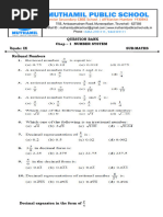 Maths Class Ix Chapter 01 Number System Practice Paper 01 | PDF | Numbers | Decimal