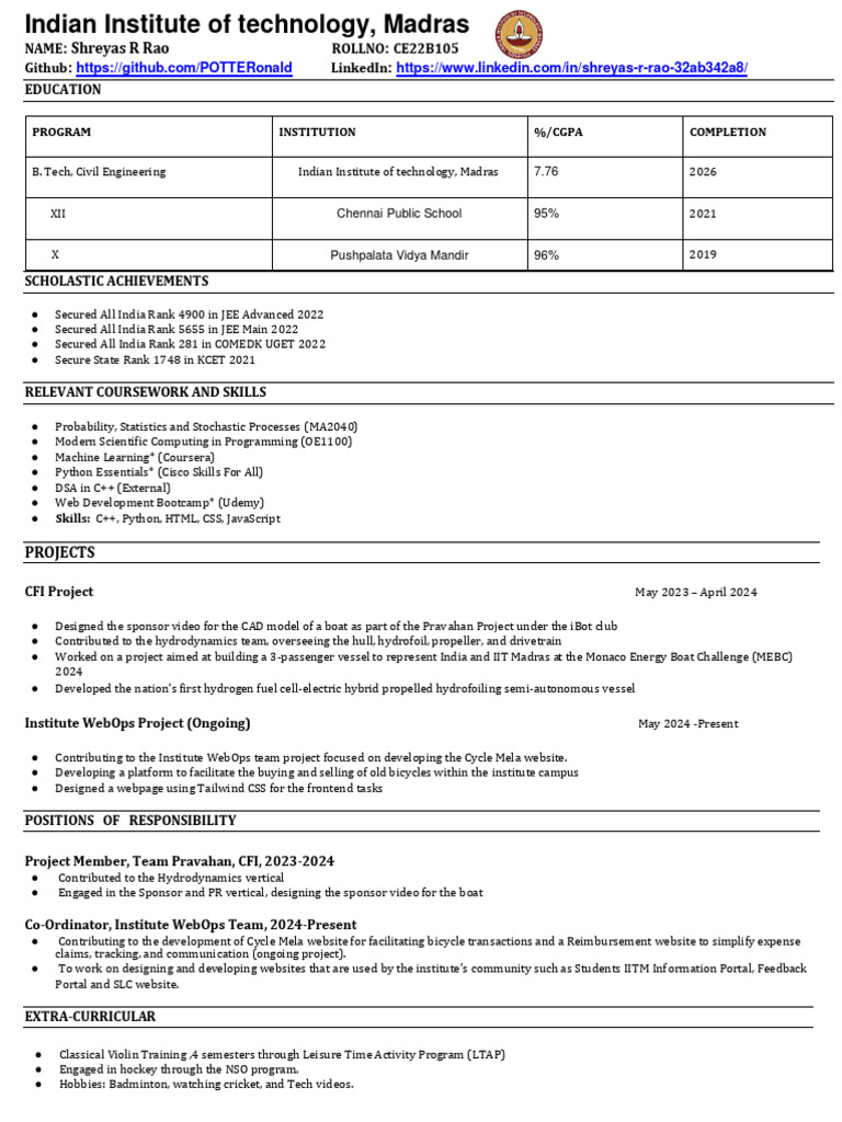 Resume 1 | PDF | Computers | Technology & Engineering
