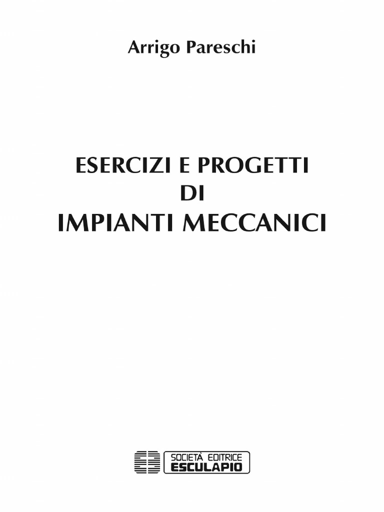 Esercizi e Progetti Di Impianti Meccanici | PDF