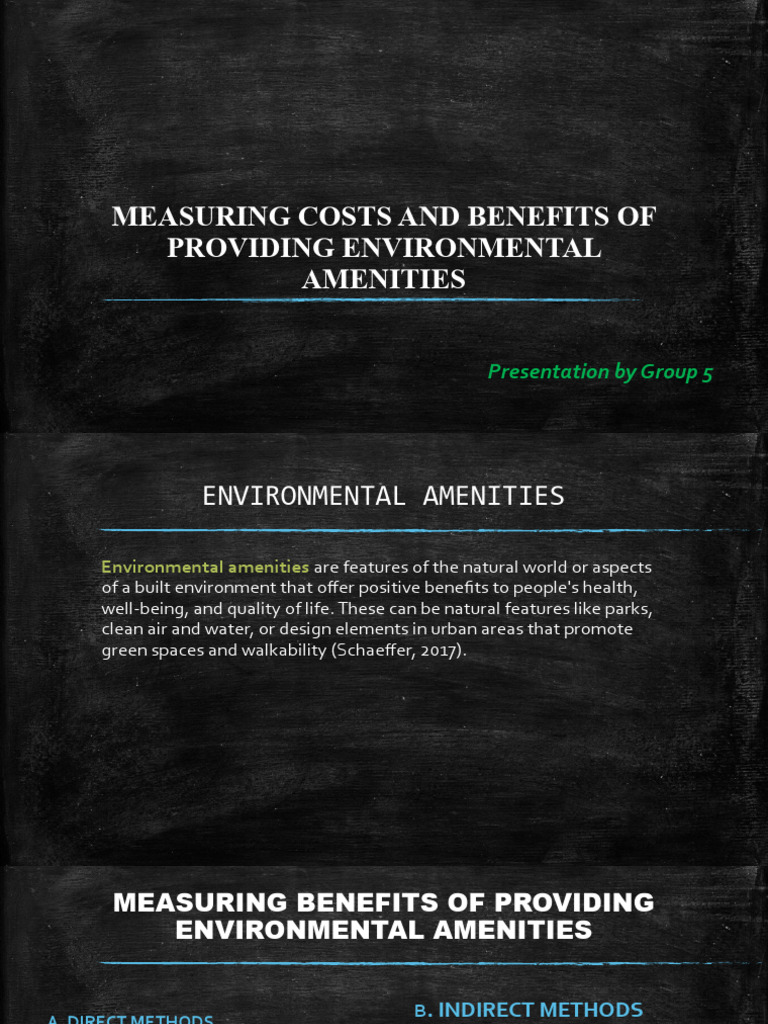 Measuring Costs and Benefits of Providing Environmental Amenities | PDF ...