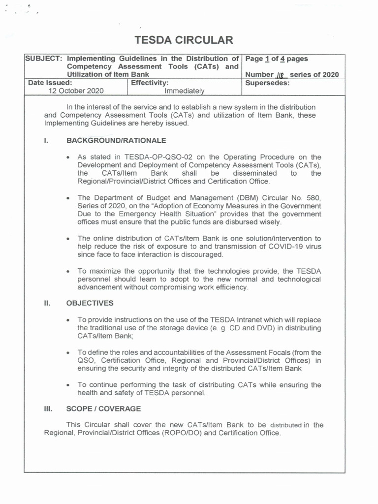 TESDA Circular No. 118-2020 | PDF | Computers TESDA Circular No. 118-2020 | PDF | Computers