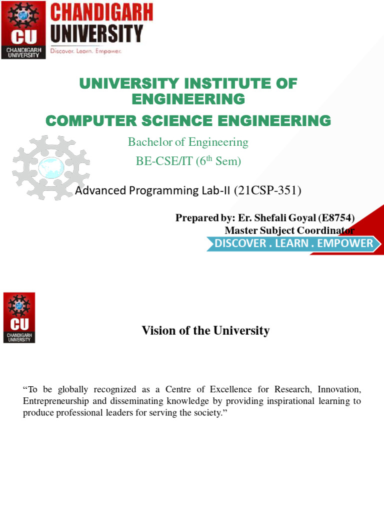 DAY-1 PPT of Advanced Programming Lab-II | PDF | Engineering | Scheduling (Computing)
