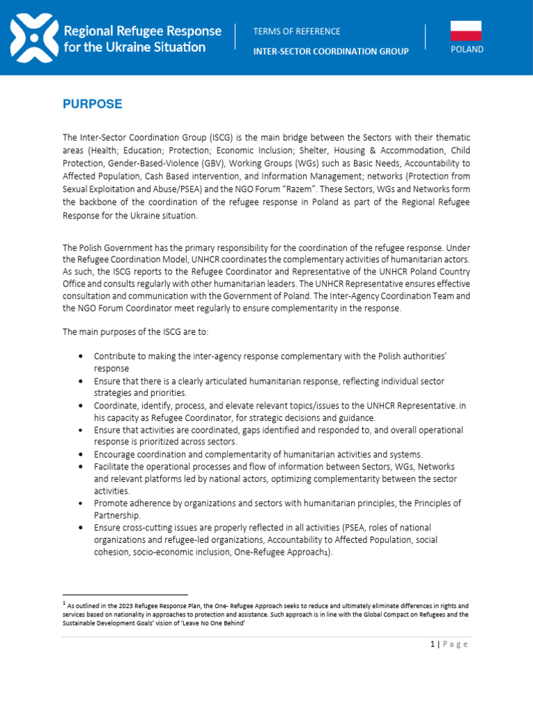 Inter-Sector Coordination Group Terms of Reference (ENG) | PDF | Non Governmental Organization ...