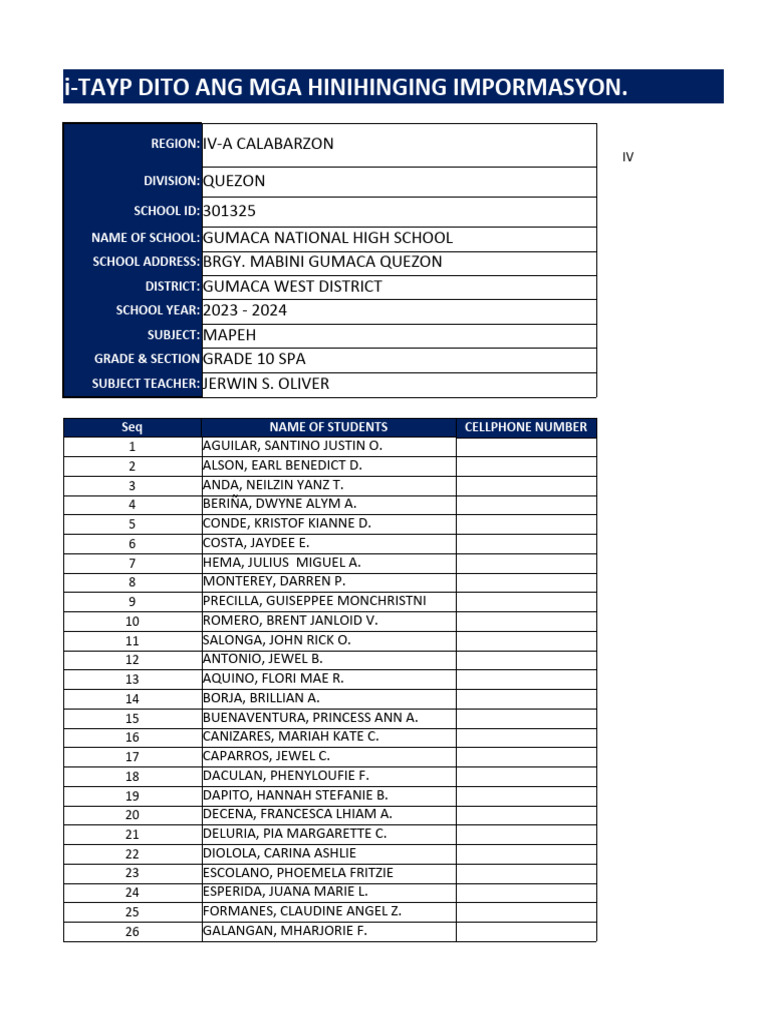 Mapehgrading Sheet Spa 2023 | PDF