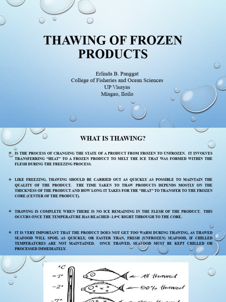 Thawing of Frozen Products | PDF | Melting | Water