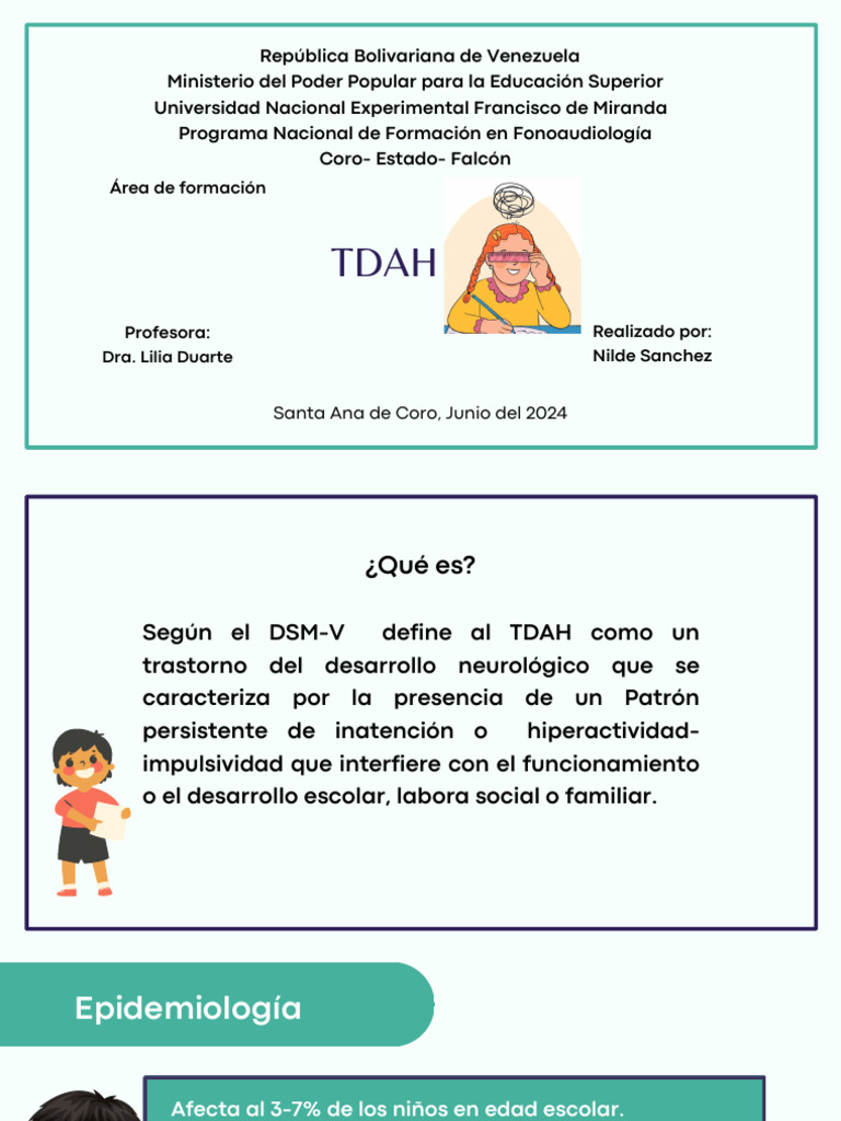 TDAH: Definición, Etiología y Efectos en el Lenguaje | PDF | Desorden ...