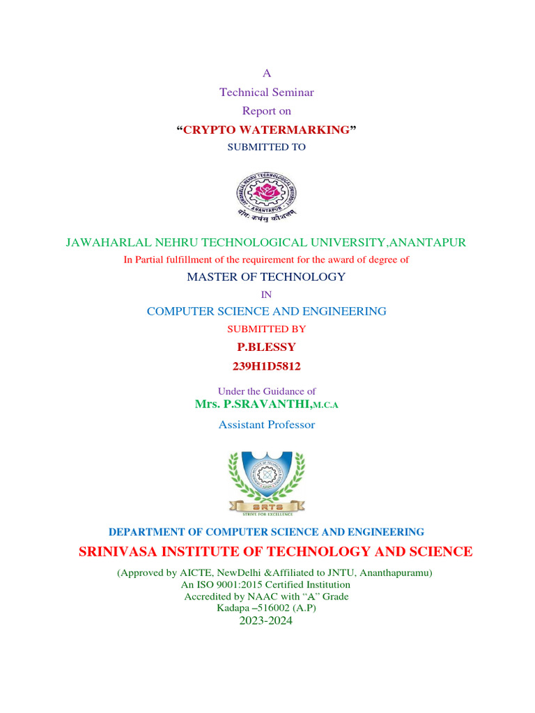 Technical Seminar | PDF | Public Key Cryptography | Cryptography