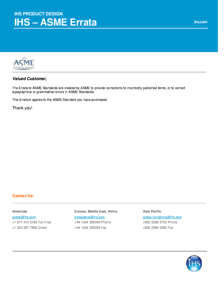 ASME V&V 20-2009 Errata 2015 | PDF
