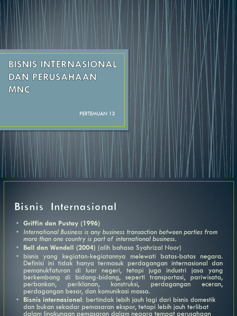 Bisnis Internasional Dan MNC | PDF